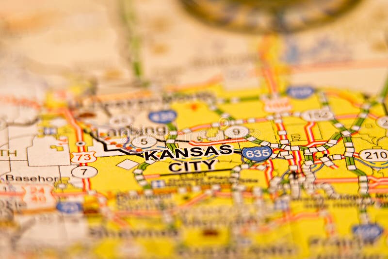 Kansas city area map stock photo. Image of cities, location - 83175170