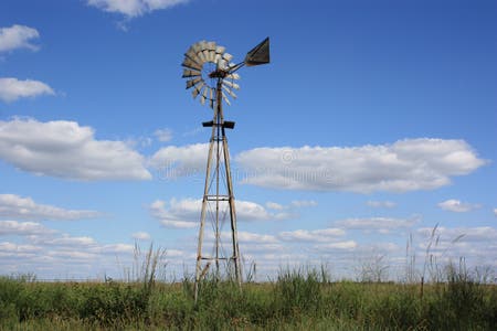 Kansas country windmill stock photo. Image of blue, landscape - 10799174