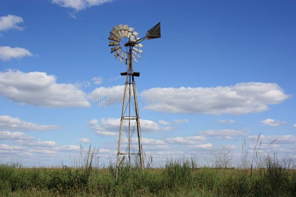 Kansas country windmill stock photo. Image of blue, landscape - 10799174