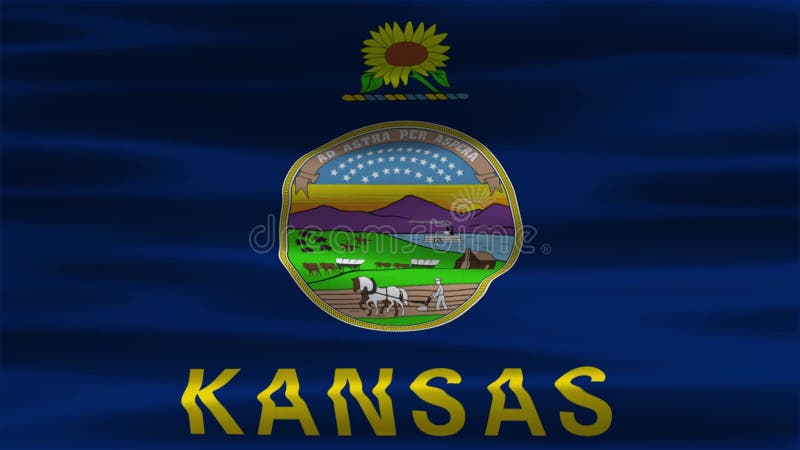Kansas flag stock video. Video of digital, independence - 355243785