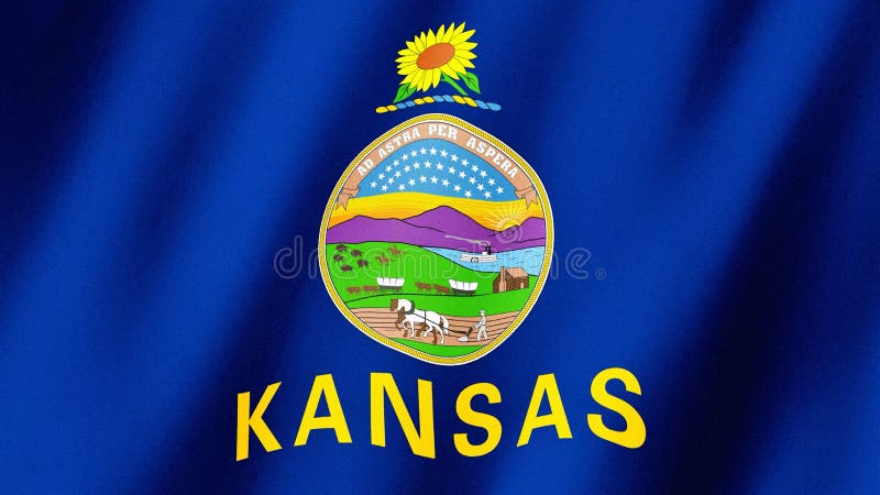 Kansas Flag Waving in the Wind. Flag of Kansas Images Stock ...