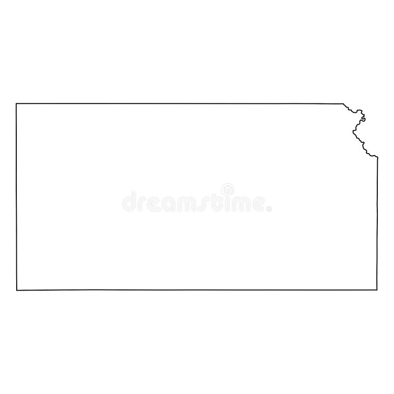 Kansas KS State Border USA Map Outline Stock Vector - Illustration of ...