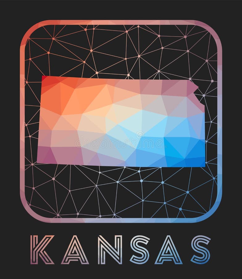 Kansas map design. stock vector. Illustration of geometric - 179340936