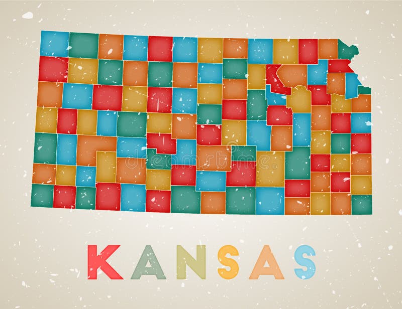 Kansas map.. stock vector. Illustration of symbol, isolated - 204754592