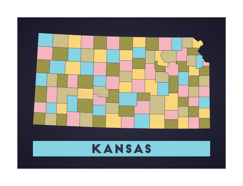 Kansas map. stock vector. Illustration of silhouette - 215655027
