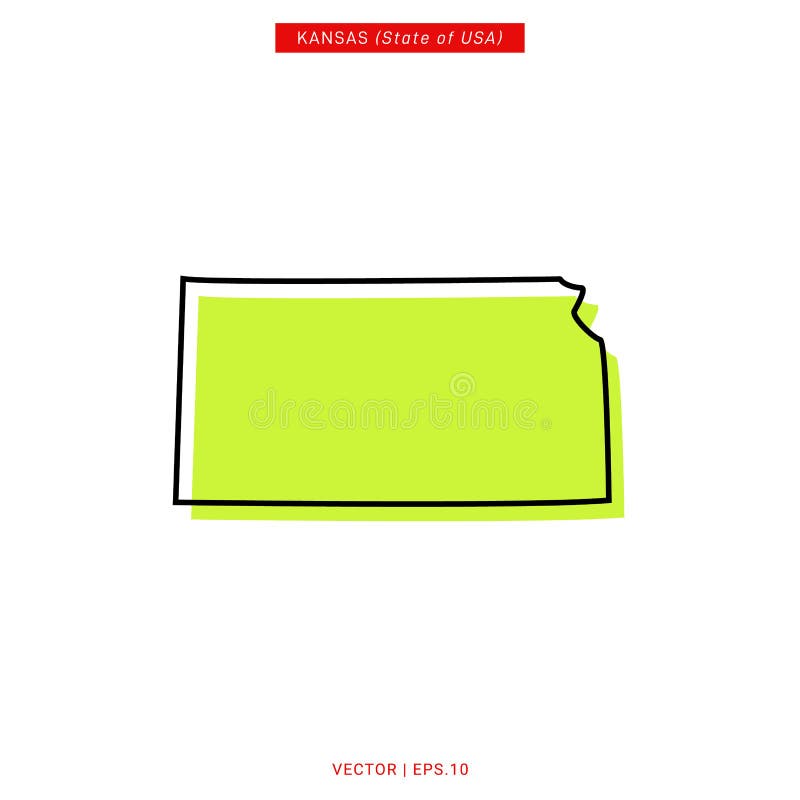 Kansas Map Vector Design Template. Stock Vector - Illustration of ...