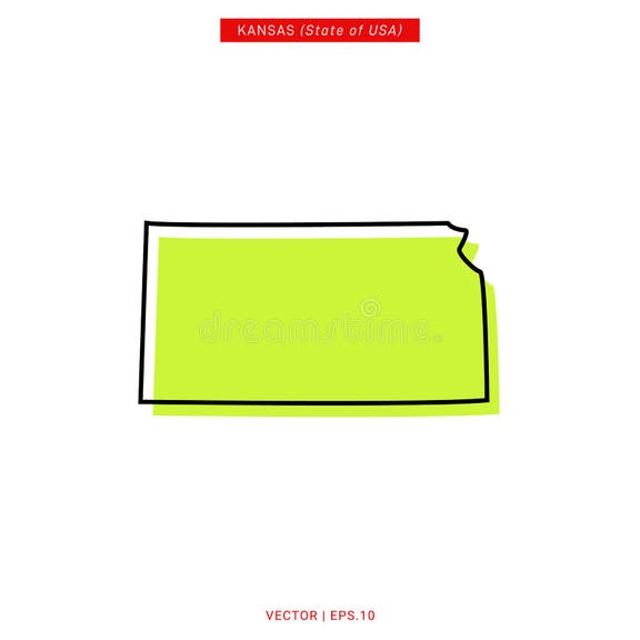 Kansas Map Vector Design Template. Stock Vector - Illustration of ...