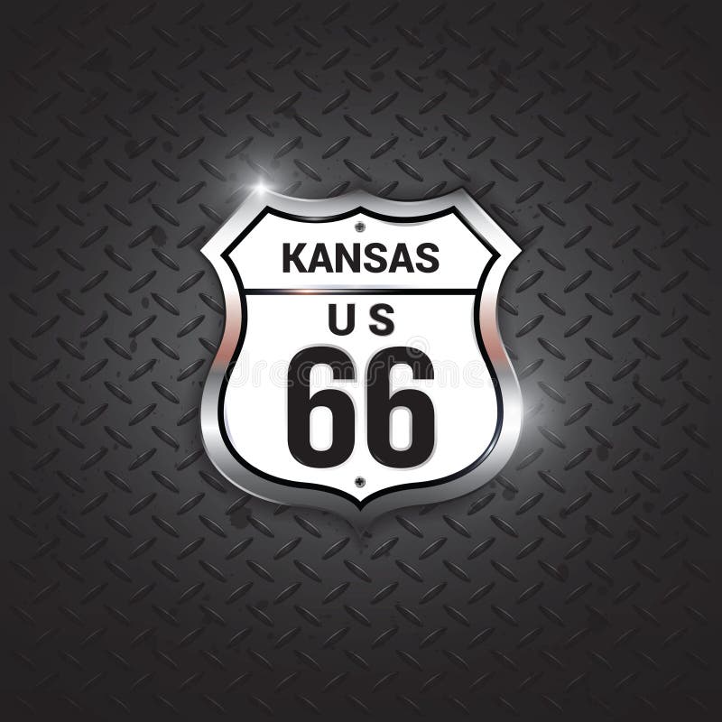 Kansas 66 Road Sign. Vector Illustration Decorative Design Stock Vector ...