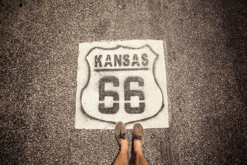 Kansas Route 66 stock image. Image of feet, bridge, roadtrip - 37491713