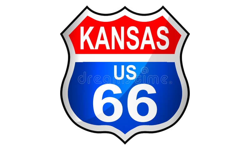 US Route 66 Sign, Shield Sign with Route Number and Text Stock ...