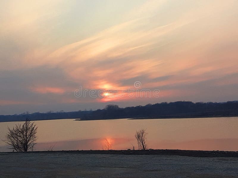 Glorious Spring Sunset stock image. Image of blue, morning - 181960803