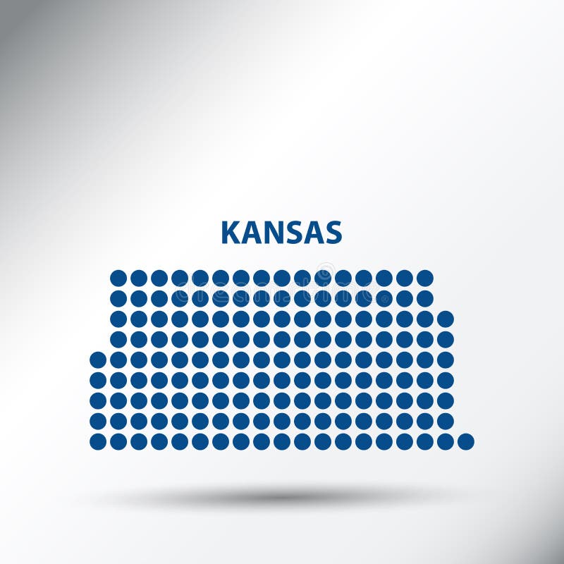 Kansas State Abstract Dotted Map Stock Vector - Illustration of ...
