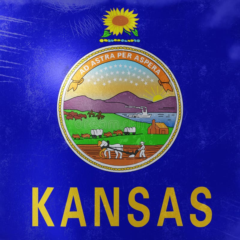 Old Kansas Flag in Brick Wall Stock Illustration - Illustration of icon ...