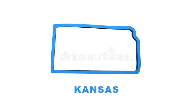 Kansas State Map Outline Animation. Motion Graphics. Stock Footage ...
