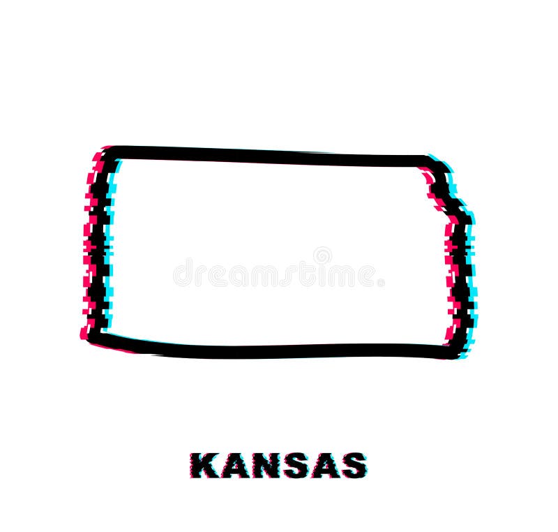 Kansas State Map Outline Animation. Motion Graphics. Stock Vector ...