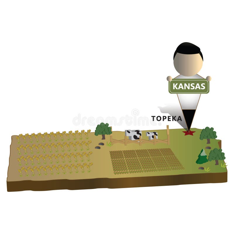 Kansas State Map. Vector Illustration Decorative Background Design ...