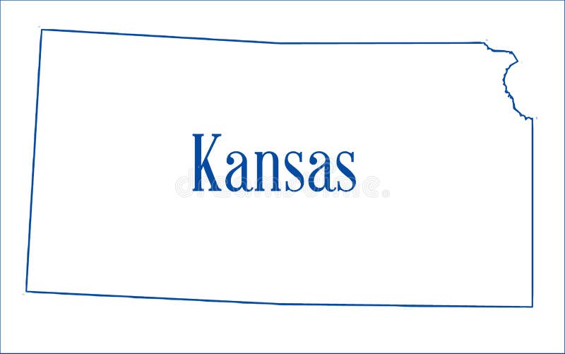 Kansas State Outline Map stock illustration. Illustration of isolated ...