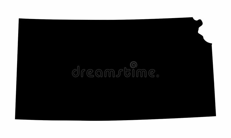 Kansas State Silhouette Map Stock Illustratie - Illustration of ...
