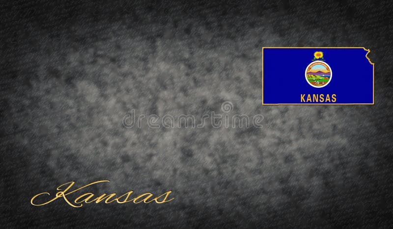 Kansas Symbols, Map of Kansas Stock Photo - Image of economy ...