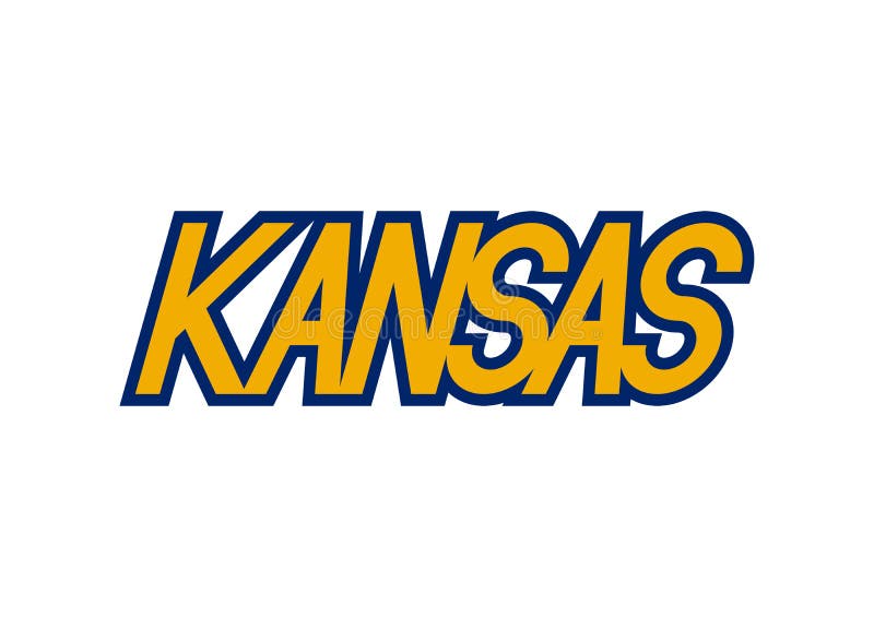 Kansas Text with Blue and Yellow Typography Design Elements Stock ...