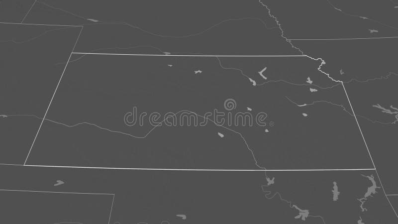 Kansas, United States - Outlined. Bilevel Stock Illustration ...