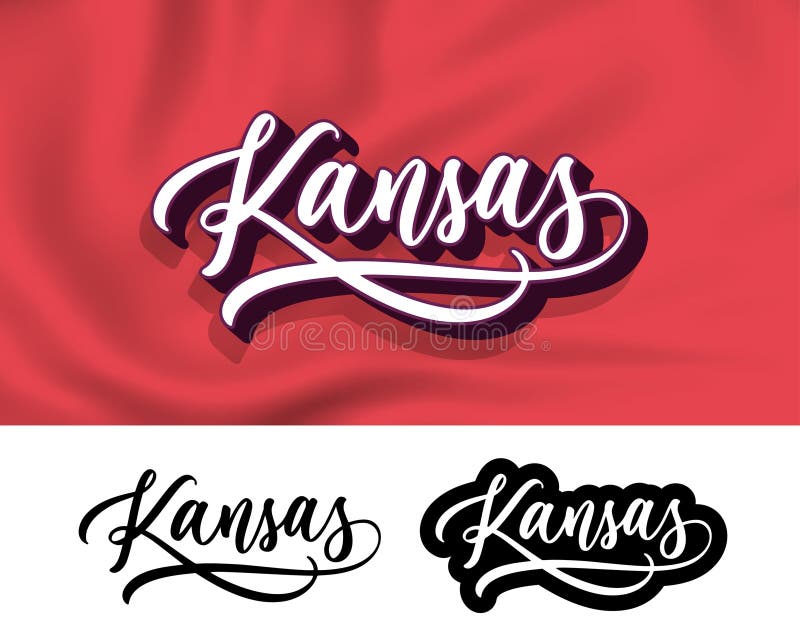 Kansas, Vector Hand Lettering Design Stock Vector - Illustration of ...