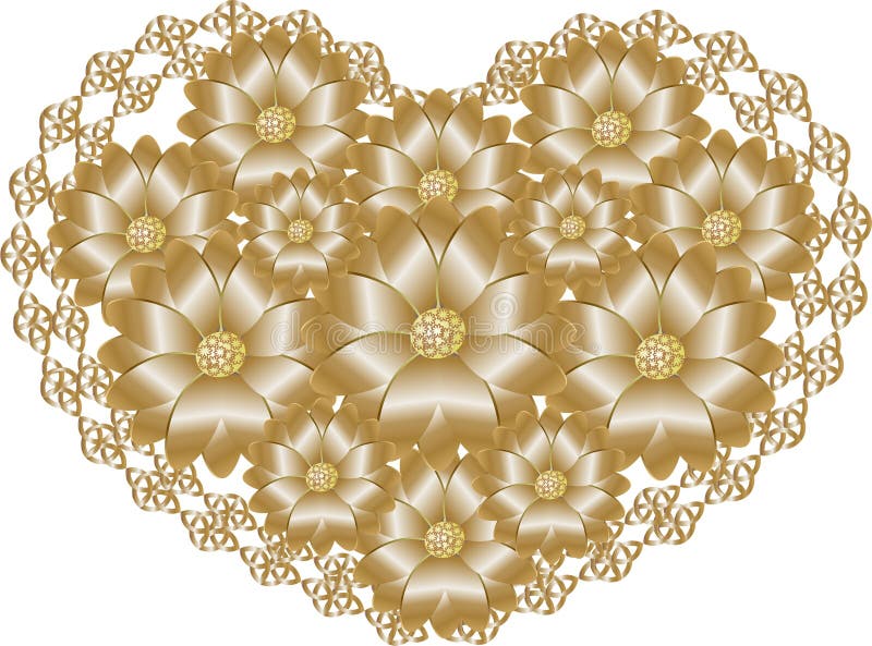 Kant gouden hart vector illustratie. Illustration of kader - 57393645