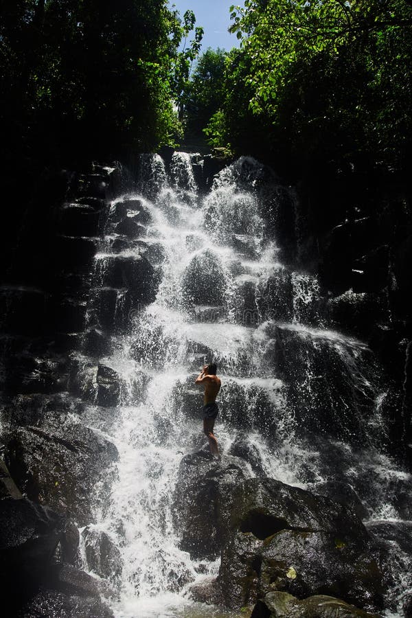 Kanto Lampo Waterfall in Indonesia. Bali. Editorial Photography - Image ...