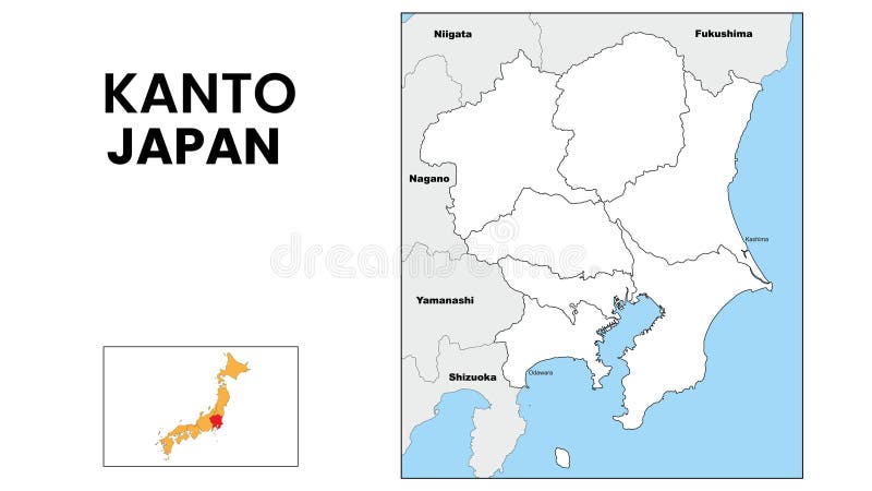 Kyushu Map. State and District Map of Kyushu Stock Vector ...