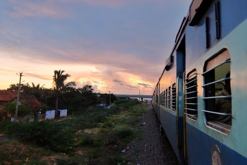 View from the Running Train Window. Editorial Photo - Image of ...