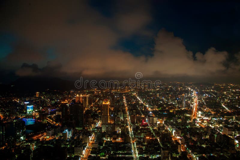 Kaohsiung, Taiwan Nights editorial photography. Image of dense - 41934082