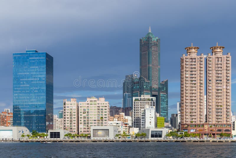 Kaohsiung bay in Taiwan stock photo. Image of bridge - 258873474