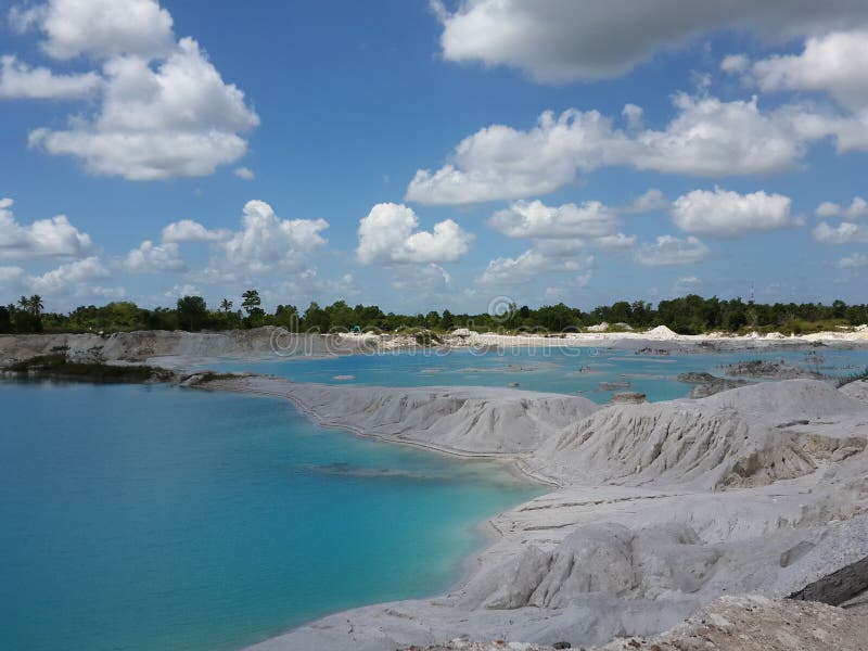 Kaolin blue lake stock photo. Image of bank, kaolin, belitung - 83496462