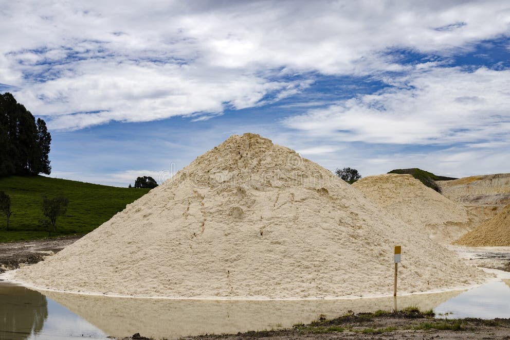 Kaolin Extraction Mine - White Mud, Clay and Volcanic Ash Stock Photo ...