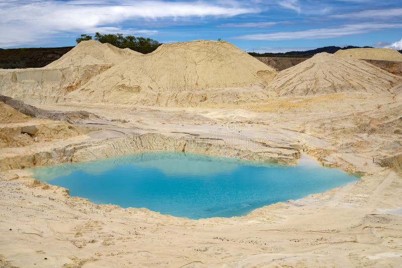 Kaolin Extraction Mine - White Mud, Clay and Volcanic Ash Stock Image ...