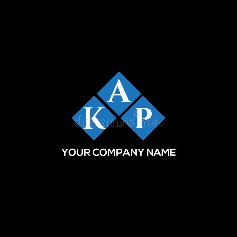 KAP Letter Logo Design on BLACK Background. KAP Creative Initials ...