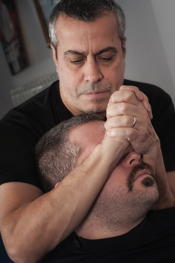 Kapap Instructor Demonstrates Choke Techniques Stock Photo - Image of ...