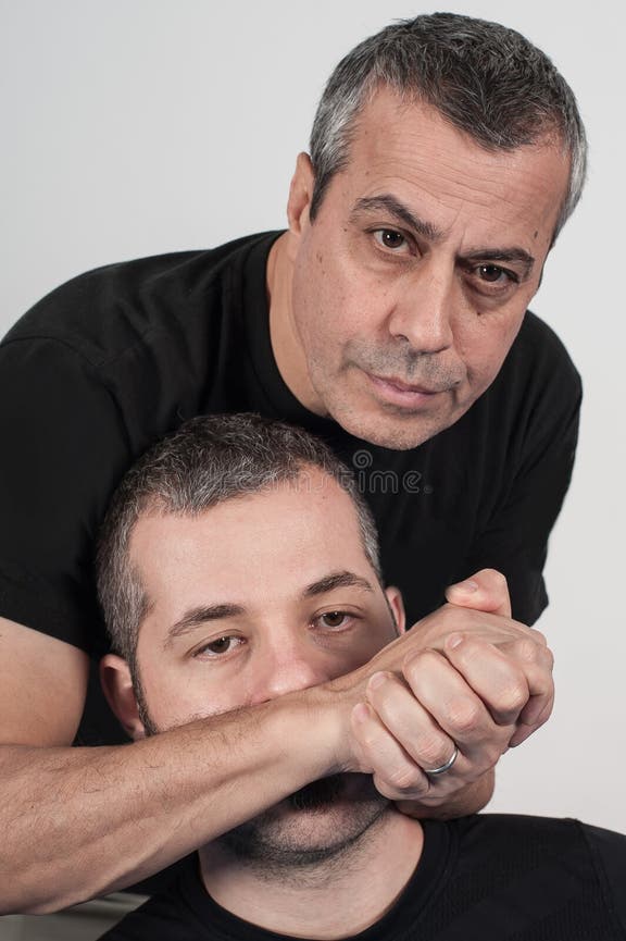 Kapap Instructor Demonstrates Choke Techniques Stock Image - Image of ...