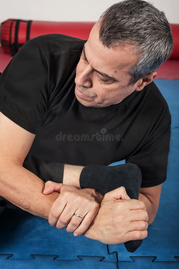 Kapap Instructor Demonstrates Ground Fighting Techniques Stock Image ...