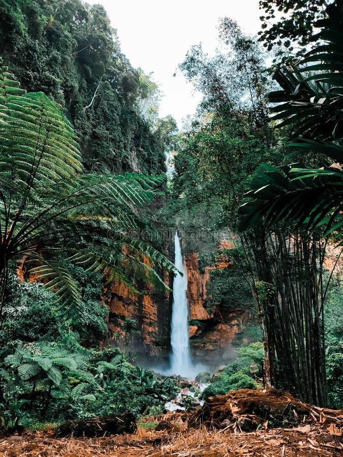Kapas Biru Waterfall Lumajang East Java Stock Image - Image of kapas ...