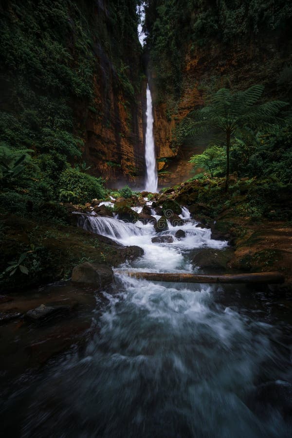 Kapas Biru Waterfall stock image. Image of kapas, biru - 333568805