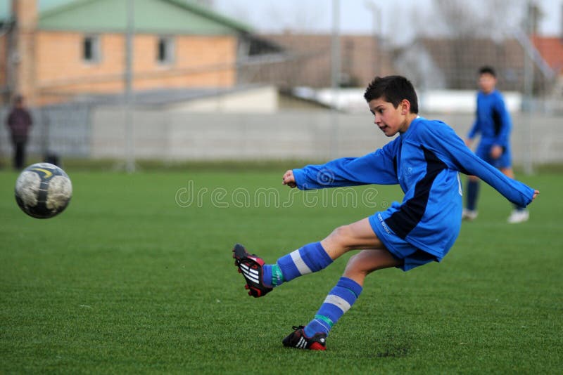 Kaposvar - Pecs U13 Soccer Game Editorial Photo - Image of kicking ...
