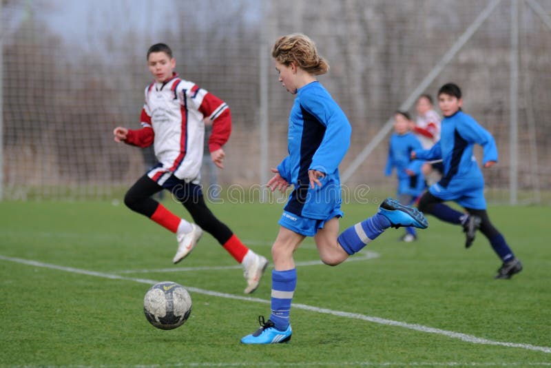 Kaposvar - Pecs U13 Soccer Game Editorial Stock Image - Image of ...