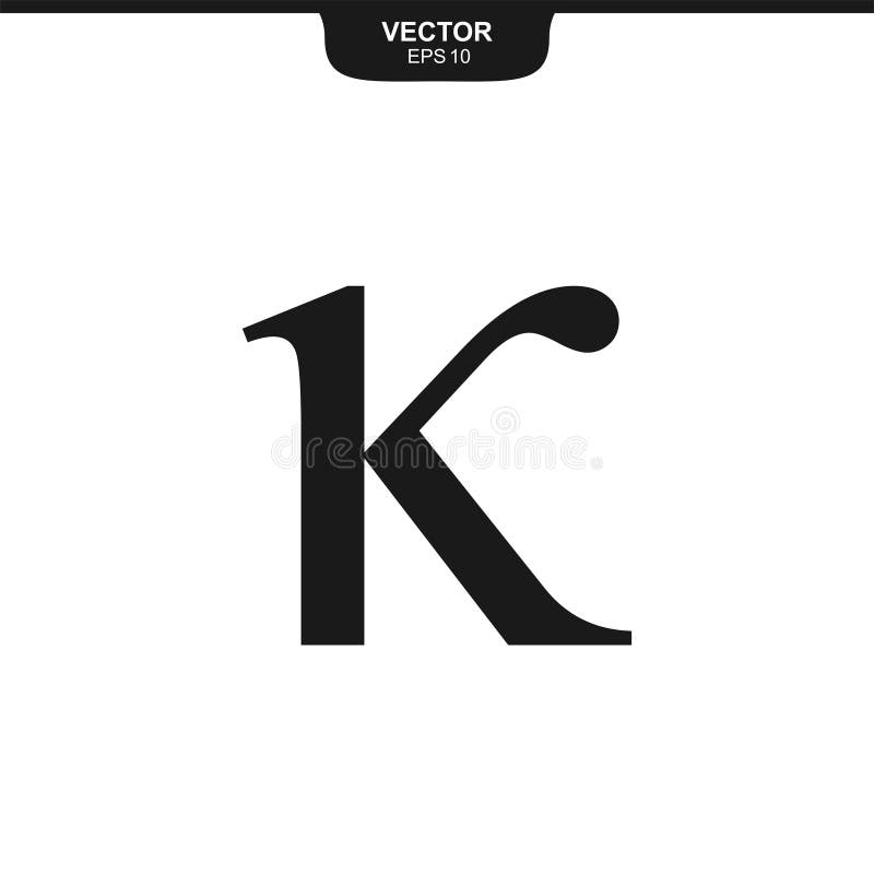 Kappa Lowercase Greek Alphabet Symbol Stock Vector - Illustration of ...