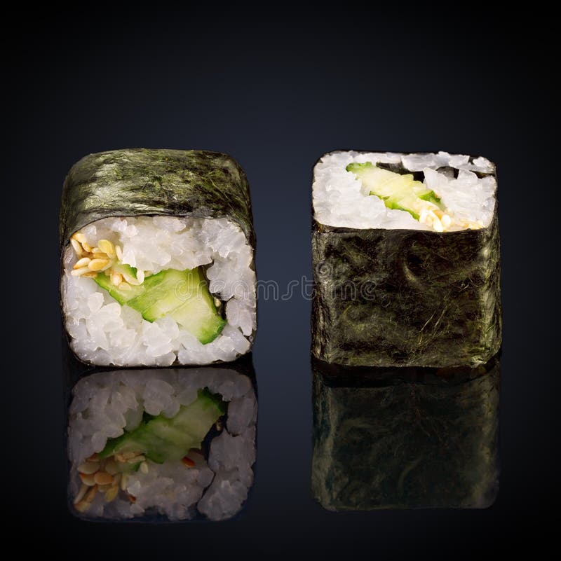Kappa Maki Rolls with Cucumber Stock Image - Image of green, avocado ...