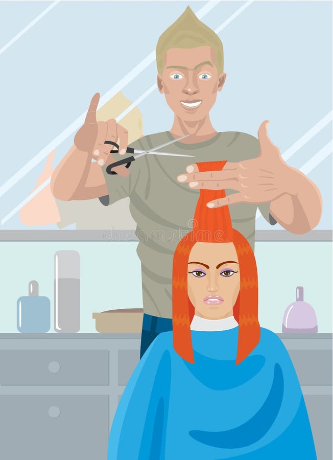 Kapper vector illustratie. Illustration of mens, kleurrijk - 7140381