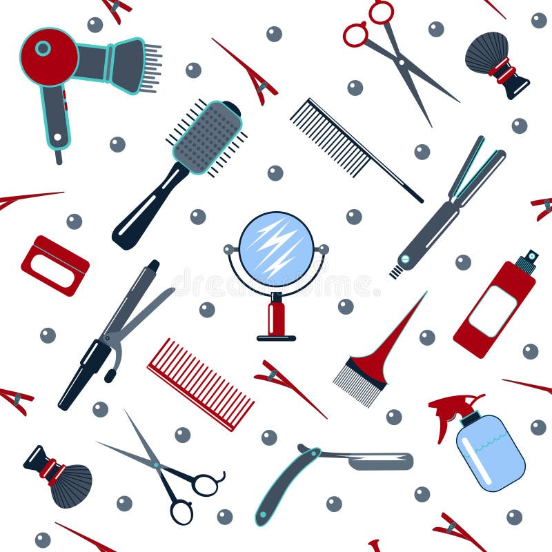 Kapper En Kapper Tools Seamless Pattern Vector Illustratie ...