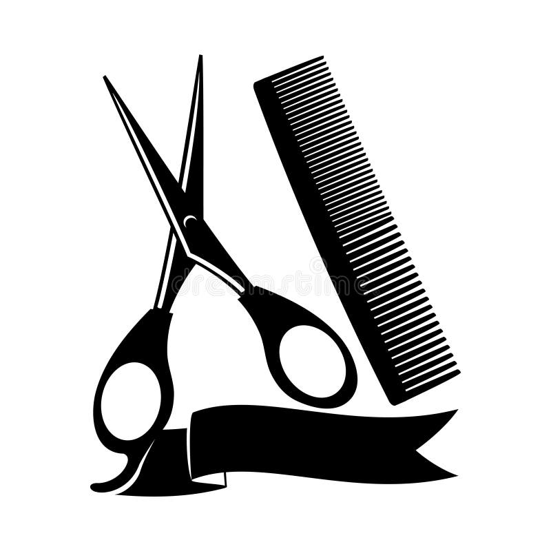 Het Teken Van De Kapper Met Schaar En Kam Vector Illustratie ...