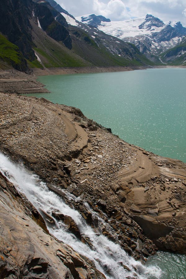 Kaprun area, lake and Alps stock photo. Image of waterfall - 27252710