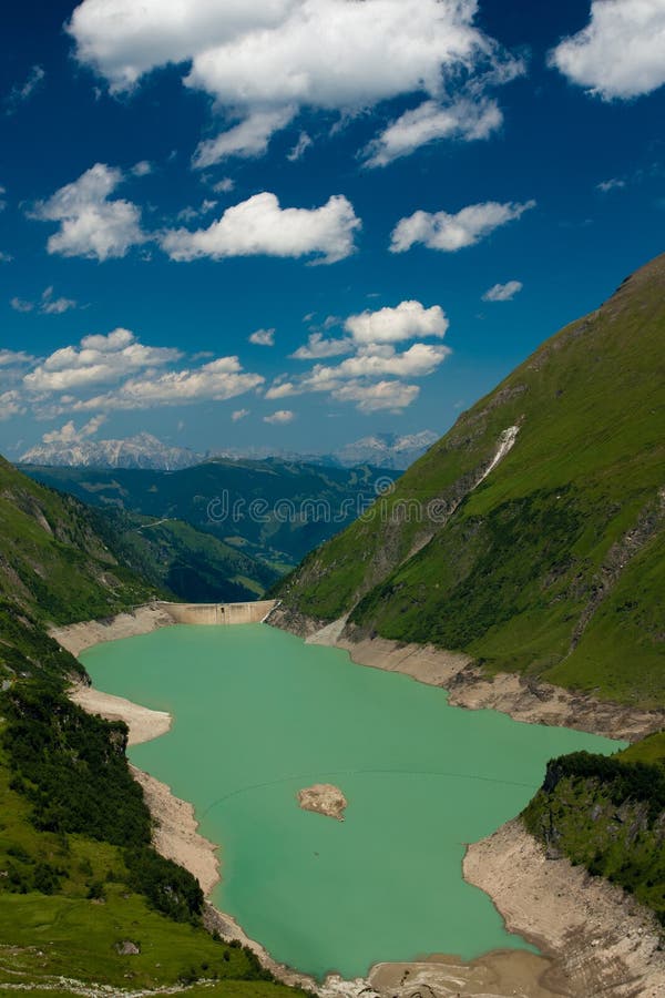 Kaprun Dam, lake and Alps stock photo. Image of generation - 22647958